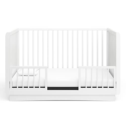 STORKCRAFT Skye 3-in-1 Convertible Crib (White) - Converts from Baby Crib to Toddler Bed and Daybed, Fits Standard Full-Size Crib Mattress, Adjustable Mattress Support Base