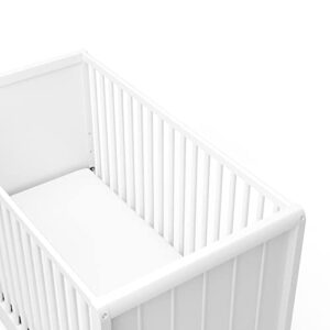 STORKCRAFT Skye 3-in-1 Convertible Crib (White) - Converts from Baby Crib to Toddler Bed and Daybed, Fits Standard Full-Size Crib Mattress, Adjustable Mattress Support Base