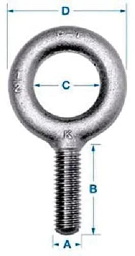 K2023-UNF - 3/8-24 X 1-1/4 Shoulder Pattern Eyebolt Fine Thread, 1EA