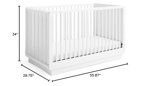 STORKCRAFT Skye 3-in-1 Convertible Crib (White) - Converts from Baby Crib to Toddler Bed and Daybed, Fits Standard Full-Size Crib Mattress, Adjustable Mattress Support Base