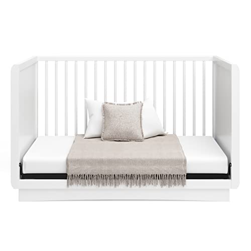 STORKCRAFT Skye 3-in-1 Convertible Crib (White) - Converts from Baby Crib to Toddler Bed and Daybed, Fits Standard Full-Size Crib Mattress, Adjustable Mattress Support Base