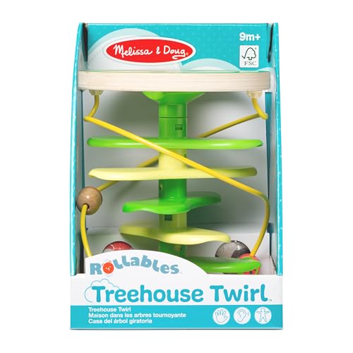 Melissa & Doug Rollables Treehouse Twirl Infant and Toddler Toy (3 Pieces) - FSC Certified