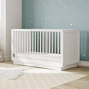 storkcraft skye 3-in-1 convertible crib (white) - converts from baby crib to toddler bed and daybed, fits standard full-size crib mattress, adjustable mattress support base