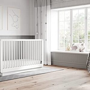 STORKCRAFT Skye 3-in-1 Convertible Crib (White) - Converts from Baby Crib to Toddler Bed and Daybed, Fits Standard Full-Size Crib Mattress, Adjustable Mattress Support Base