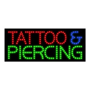 tattoo & piercing led dots sign #20298