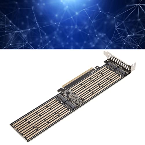 Adapter Card, Solid Structure NVME Expansion Card Stable Performance PCI‑E X16 4 for M.2 PCI‑E Device for SSD