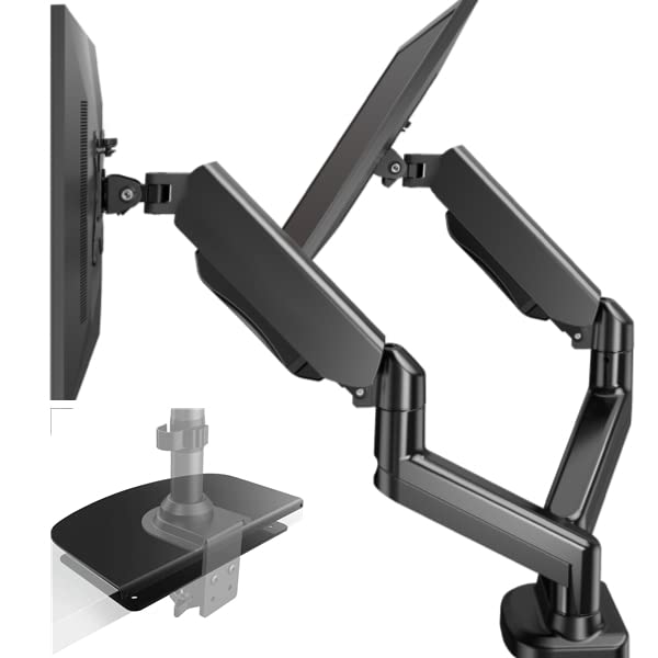 HUANUO Dual Monitor Stand and Steel Monitor Mount Reinforcement Plate