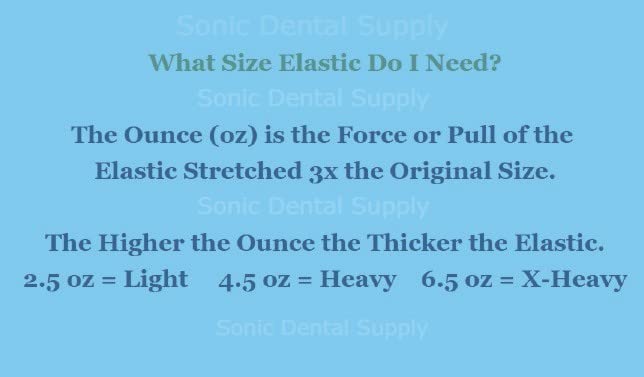 3/16 Inch Orthodontic Elastic Rubber Bands - 100 Pack - Neon Color Latex, X-Heavy 6.5 Ounce Small Rubberbands, Braces, Dreadlocks Hair Braids, Tooth Gap, Packaging, Crafts - Sonic Dental - Made in USA