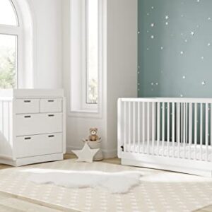 STORKCRAFT Skye 3-in-1 Convertible Crib (White) - Converts from Baby Crib to Toddler Bed and Daybed, Fits Standard Full-Size Crib Mattress, Adjustable Mattress Support Base