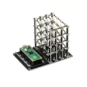 Pico Cube 4x4x4 64 LED Cube Kit for Raspberry Pi Pico (Assembled, Green)