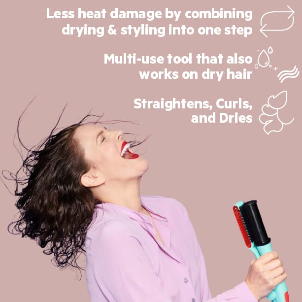 Flower Beauty All-in-One Versatile Styling Tool - Revolving Straightener or Curling Wand with 4 Heat Settings - Reduce Damage for Healthy Hair