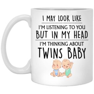 twins baby gift, twins baby mug, twins birth gifts, pregnancy gift, pregnant mug, mother to be, expecting baby, expectant mum, preggers 11oz