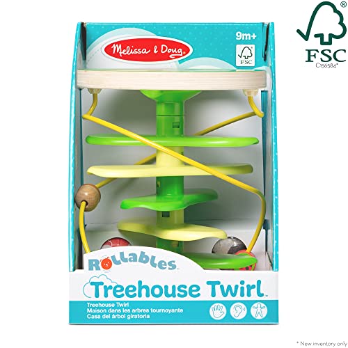 Melissa & Doug Rollables Treehouse Twirl Infant and Toddler Toy (3 Pieces) - FSC Certified