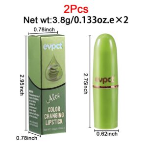 BINGBRUSH Color Changing Lipstick Queen,PH Mood Long Lasting Lip Gloss Korean Lip Balm Tinted Magic Makeup Moisturize Lipstick Set (2pcs Aloe, 2 Count (Pack of 1))