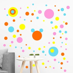 12 sheet multi-color decoration diy dot pvc stickers, vinyl wall dots decals for living room bedroom children's room glass window wall stickers peel and stick wall decals stickers pack-254 pcs