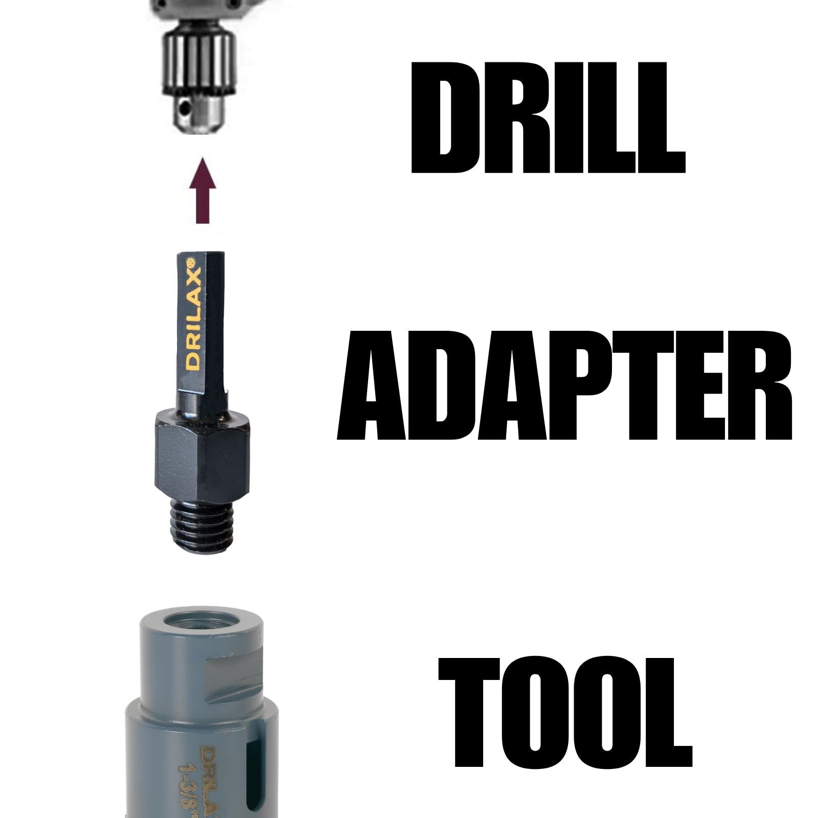 Drilax 5/8 Arbor Adapter for Angle Grinder Attachment 5/8"-11 Female to M14 Male Compatible with Dewalt Angle Grinder (5/8"-11 Male to SDS PLUS)