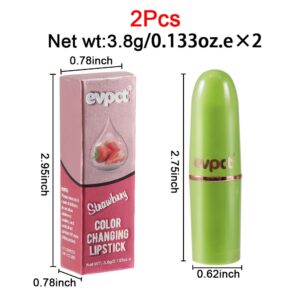 BINGBRUSH Color Changing Lipstick Queen,PH Mood Long Lasting Lip Gloss Korean Lip Balm Tinted Magic Makeup Moisturize Lipstick Set (2pcs Strawberry, 2 Count (Pack of 1))