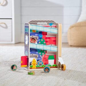 Melissa & Doug GO Tots Wooden Town House Tumble with 6 Disks - FSC Certified