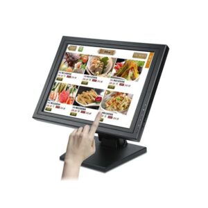 17 inch lcd touch screen monitor with multi-position pos stand, usb vga vod hdmi monitor touchscreen pos 300 cd/m2 1280x1024 high res for pos/pc, retail, restaurant (17 inch with speaker & hdmi)