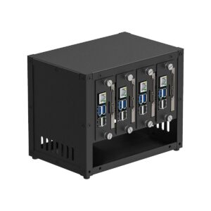 uctronics upgraded complete enclosure for raspberry pi cluster, compatible with pi 5, 4b, 3b+/3b, and other b models, house up to 4×2.5" ssd, support poe/poe+ hat and switch, 2 cooling fans