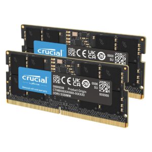 crucial ram 64gb kit (2x32gb) ddr5 4800mhz cl40 laptop memory – sodimm 262-pin – compatible with 12th intel core – ct2k32g48c40s5