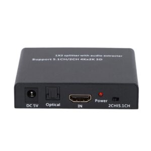 4k hd multimedia interface splitter, easy to install dac chip black iron box audio converter 5.1ch/2ch with status indicator lamp for hdtv