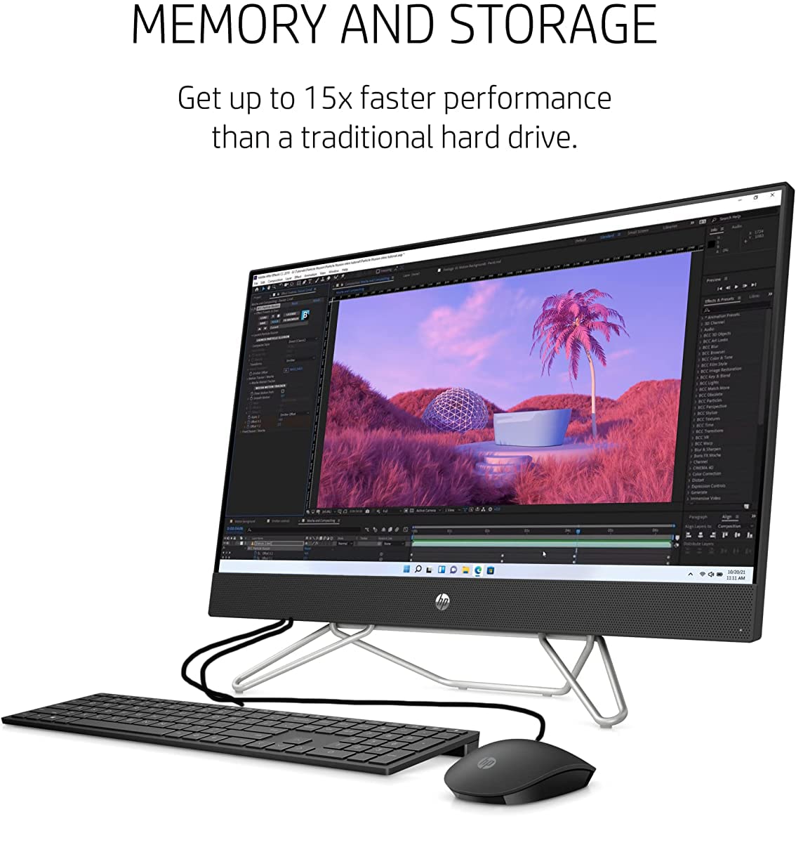 HP 2022 Newest 27 inch FHD All-in-One Computer, AMD Ryzen 5 5500U(Beat i5-1135G7, up to 4.0 GHz), 16GB RAM, 1TB PCIe SSD+1TB HDD, Webcam, Ethernet, WiFi, Speakers, HDMI, Win11, w/Keyboard+Mouse