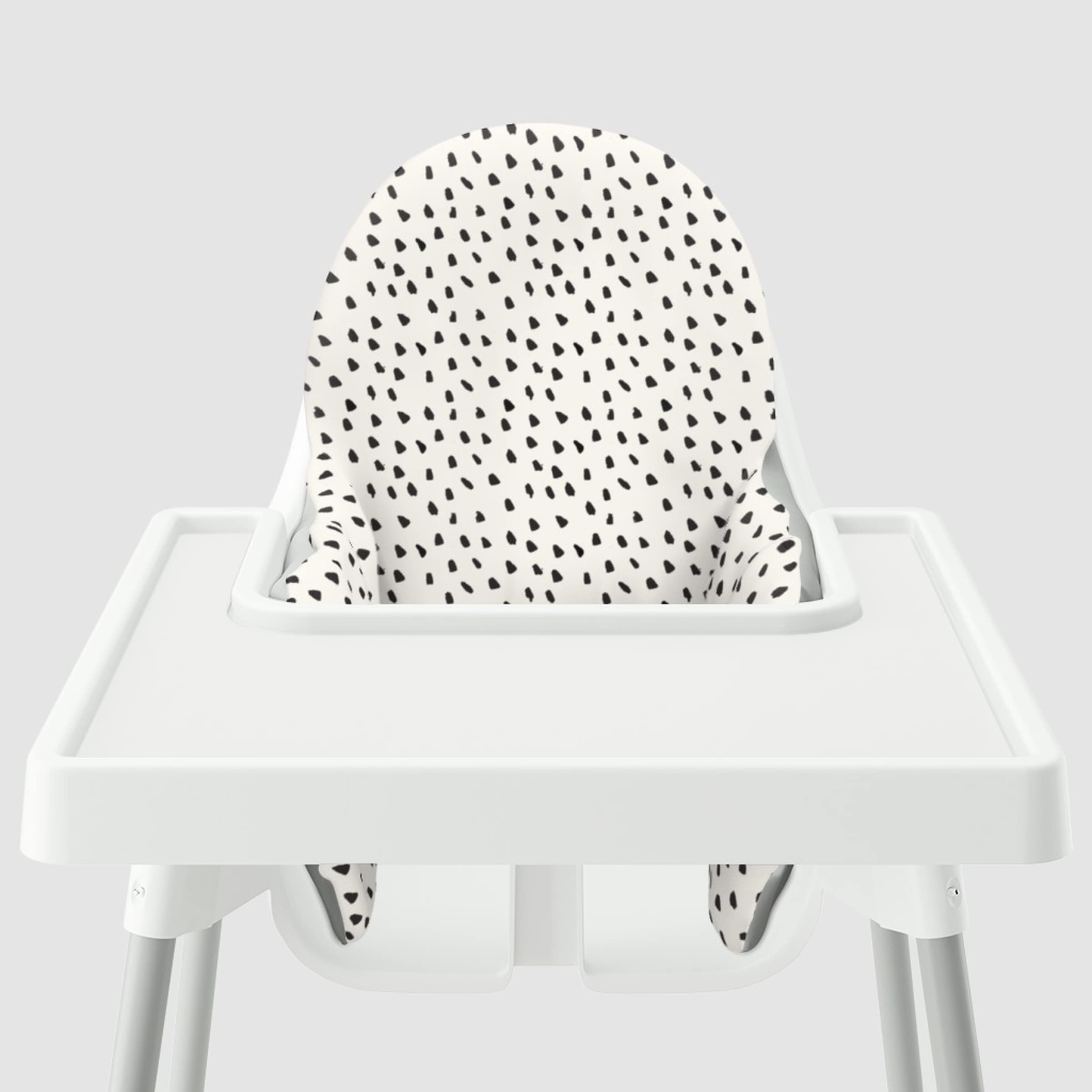 Yeah Baby Goods Cushion Cover for The IKEA ANTILOP Highchair (Black Painted Dots-Cover Only)