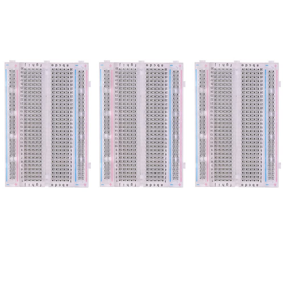 Treedix 3pcs Transparent Plastic Mini Solderless Breadboard 400 Tie Experiment Mini Breadboard for arduino 83 * 55 * 8.5mm