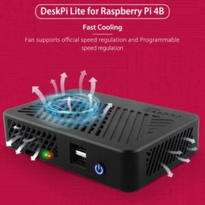 GeeekPi Raspberry Pi 4 4GB Kit - 64GB Edition, DeskPi Lite Raspberry Pi 4 Case with Power Button/Heatsink/PWM Fan, Raspberry Pi 4 Power Supply for Raspberry Pi 4B