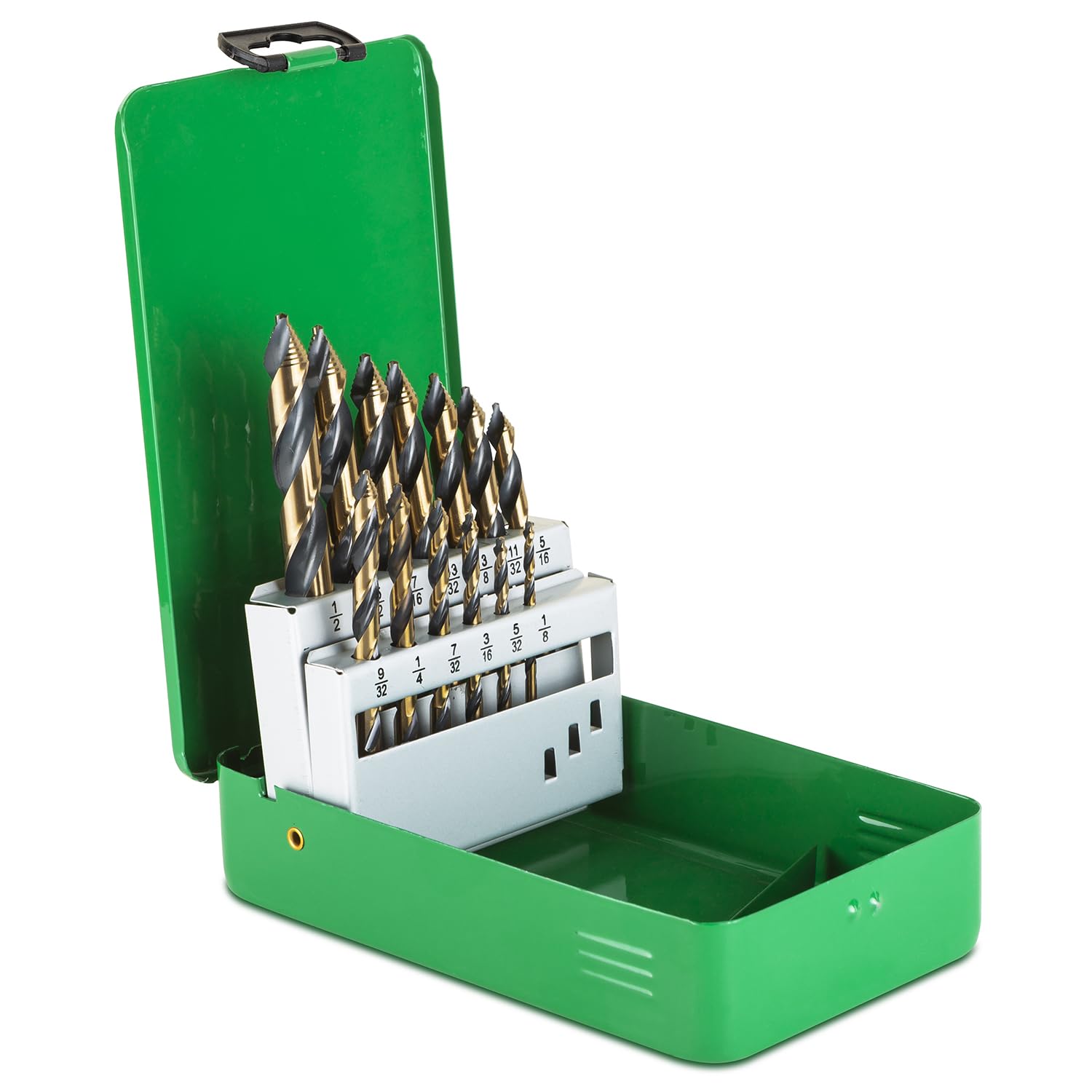 Steel Vision Tools 29pc Hex Stepped Tip Drill Bit Set - M35 Tungsten-Cobalt Alloy, Mechanics Length, 1/16" to 1/2" Cutter Bits, No Pilot Hole Needed, Durable and Precise for Metal Drilling