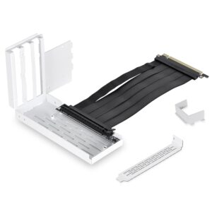 lianli o11de-1w vertical graphics card holder for o11 dynamic evo white, pci-e 4.0 riser cable included - o11de-1w