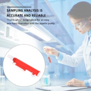 POPETPOP Hand Assistant Pipetting Manual Pipette Pumps Electric Tool Liquid Dropper Dropping Pipette Liquid Test Tube Fluid Droppers Laboratory Pipette Pump Lotion Red Plastic Universal