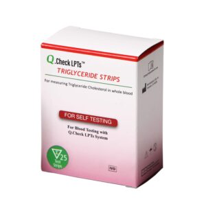 Bio Q.Check LPTs Triglyceride Strips, 25 Count, Used with Q.Check LPTs Meter ONLY (Sold Separately)