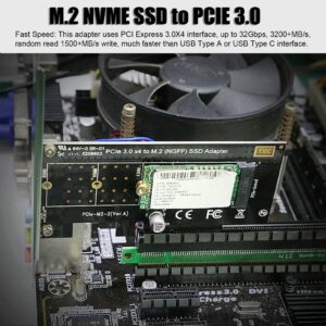 M.2 NVME SSD to PCIE 3.0, Sturdy Durable Wide Compatibility High Speed Expansion Card Fast Heat Dissipation for Computer for Mainboard(X4)