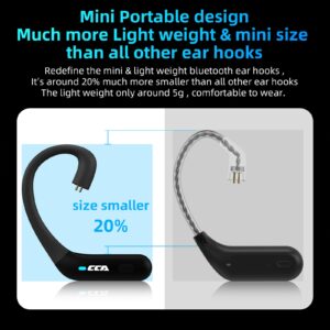 CCA BTX Bluetooth 5.2 Module IEM Bluetooth Adapter with Mic Waterproof Ear Hook Extra Long Battery Life Bluetooth Cable for ​KZ ZS10 PRO/ZSN Pro X/ZSN PRO/ZSN/AS16/ZAX/DQ6 CA16 /C12/CRA(C pin)