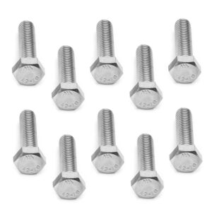 bettomshin 10pcs m8 x 30mm hex bolts, 304 stainless steel 1.25mm thread pitch fully threaded metric hex head screw bolts, hexagon screw bolt, hex tap bolts, silver (overall size 35.45x13x13mm)