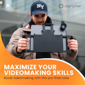 iOgrapher Adjustable Case with Handles - Video Production Solution for iPad 13, 12.9, and 11 Pro, air 4th, 5th gen, and Surface Pro - Professional Holder for Content Creation