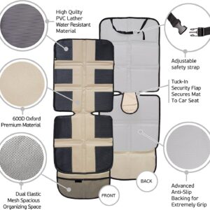 Kaiphy Car Seat Protector - Thick Padding - Durable, Waterproof Fabric, Leather Reinforced Corners (Beige, XL)