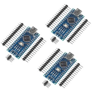 aoicrie 3pcs nano v3.0 atmega328p ch340g 5v 16m mini usb micro controller board development board with pin headers pin unsoldered (3pcs nano v3.0 atmega328p)