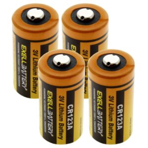 (4-pack) 3.0v exell eb-cr123a lithium battery | highest capacity on the market 1700mah| fits honeywell 5816, 5816mn, 5819, 5815, 5817cb, 5817 replaces vl123a el123a, el123ap, vl123a, cr123