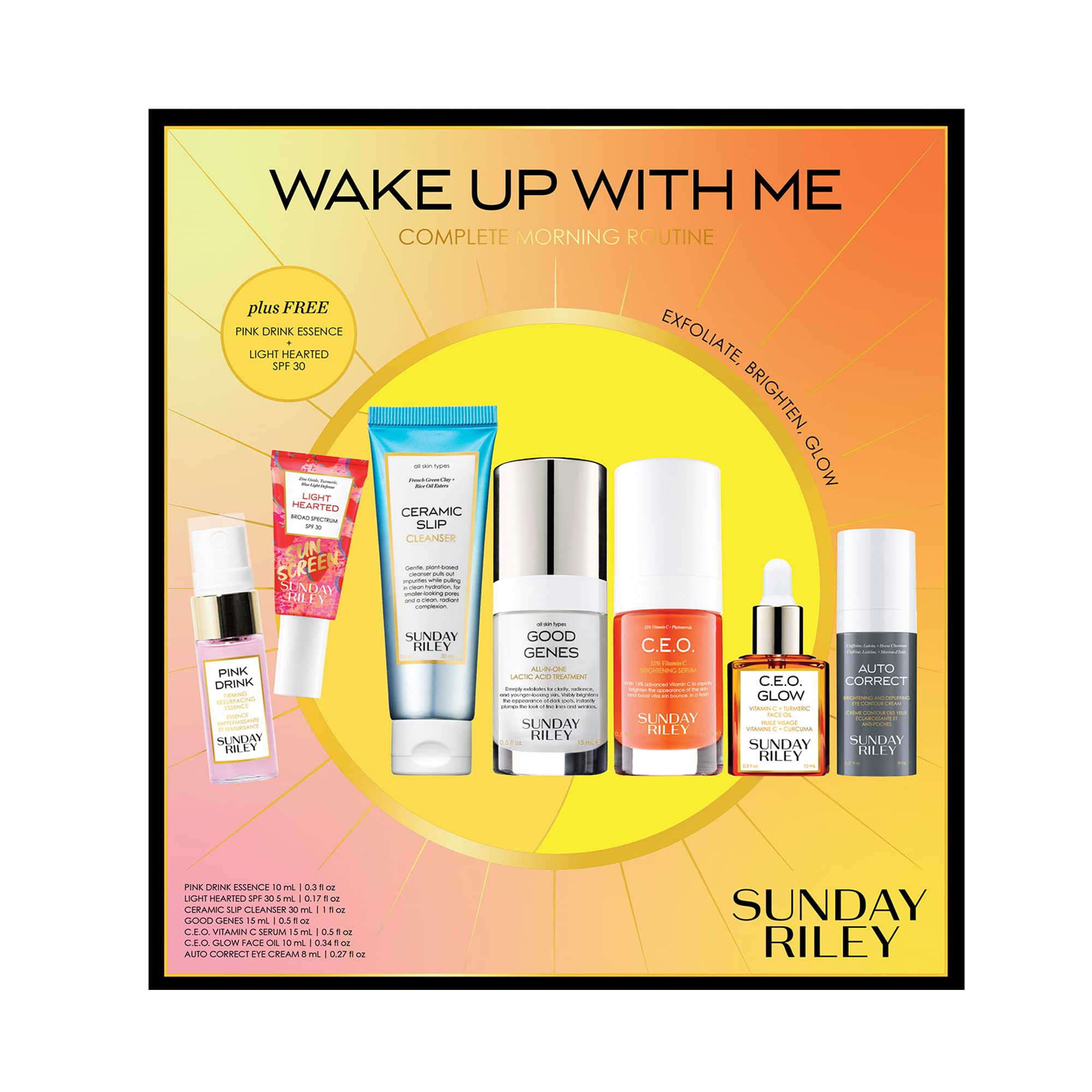 Sunday Riley Wake Up With Me Complete Brightening Morning Skincare Set, 1 ct.