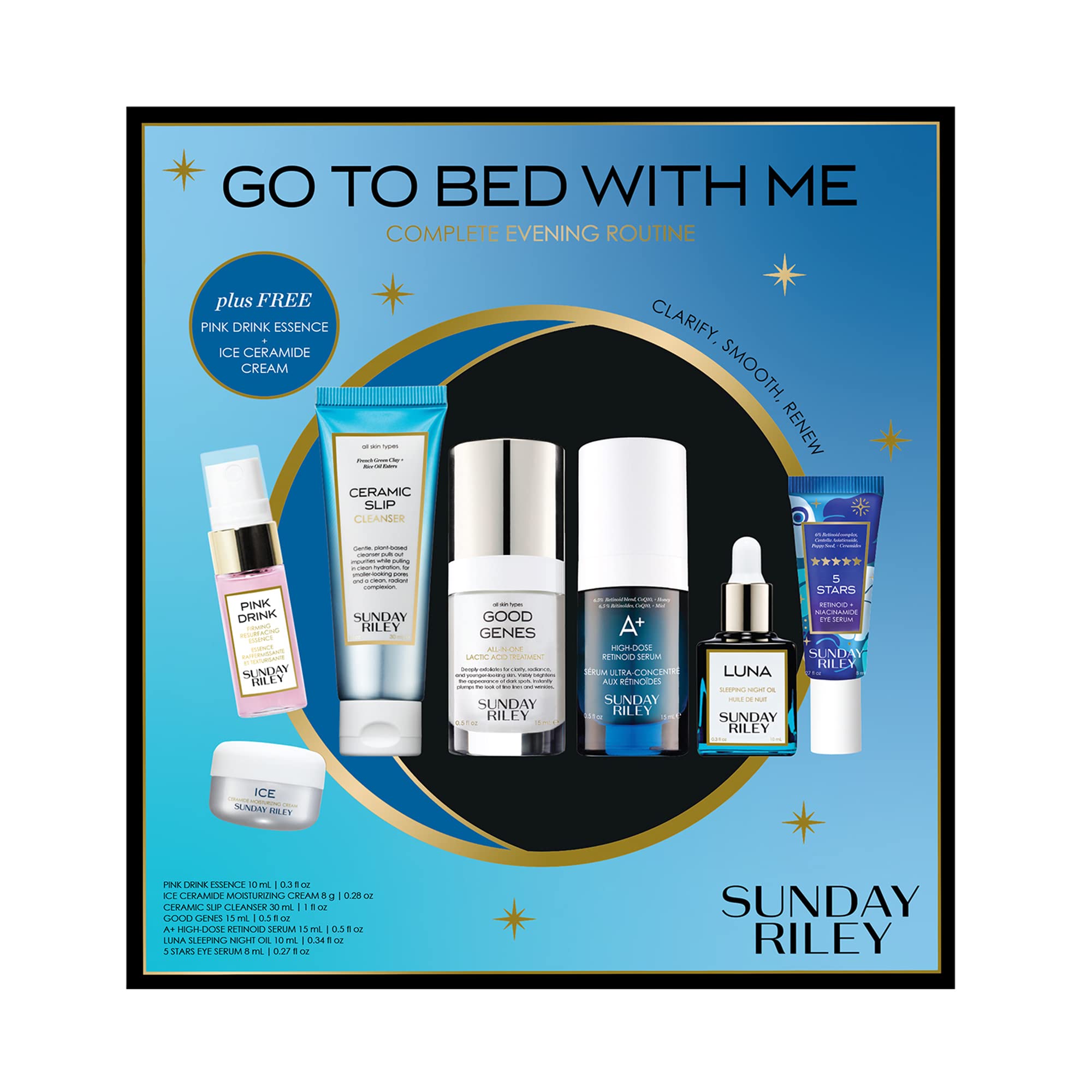 Sunday Riley Go To Bed With Me Complete Anti Aging Evening Skincare Set, 1 ct.