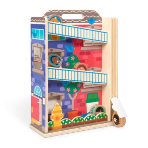 melissa & doug go tots wooden town house tumble with 6 disks - fsc certified