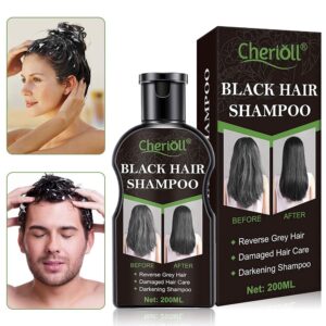 Black Hair Shampoo, Hair Dye Shampoo, Hair Darkening Shampoo, Reverse Grey Hair Shampoo, Hair Growth Shampoo, Black Hair Color Shampoo for Women Men Cover Gray White Hair, Restore Lustrous and Shiny Hair