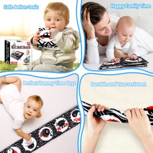 Baby Toys 0-6 Months - Montessori Sensory Toys for Babies 0 3-6 9 Months - 2 Packs Black and White High Contrast Soft Book for Early Learning - Tummy Time Infant Newborn Toys Boys Girls Baby Gifts