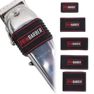 professional barber clipper bands 5 pcs, non slip barber clipper bands, heat resistance barber sleeve for hair clipper, barber hair clipper holder tools. (black)