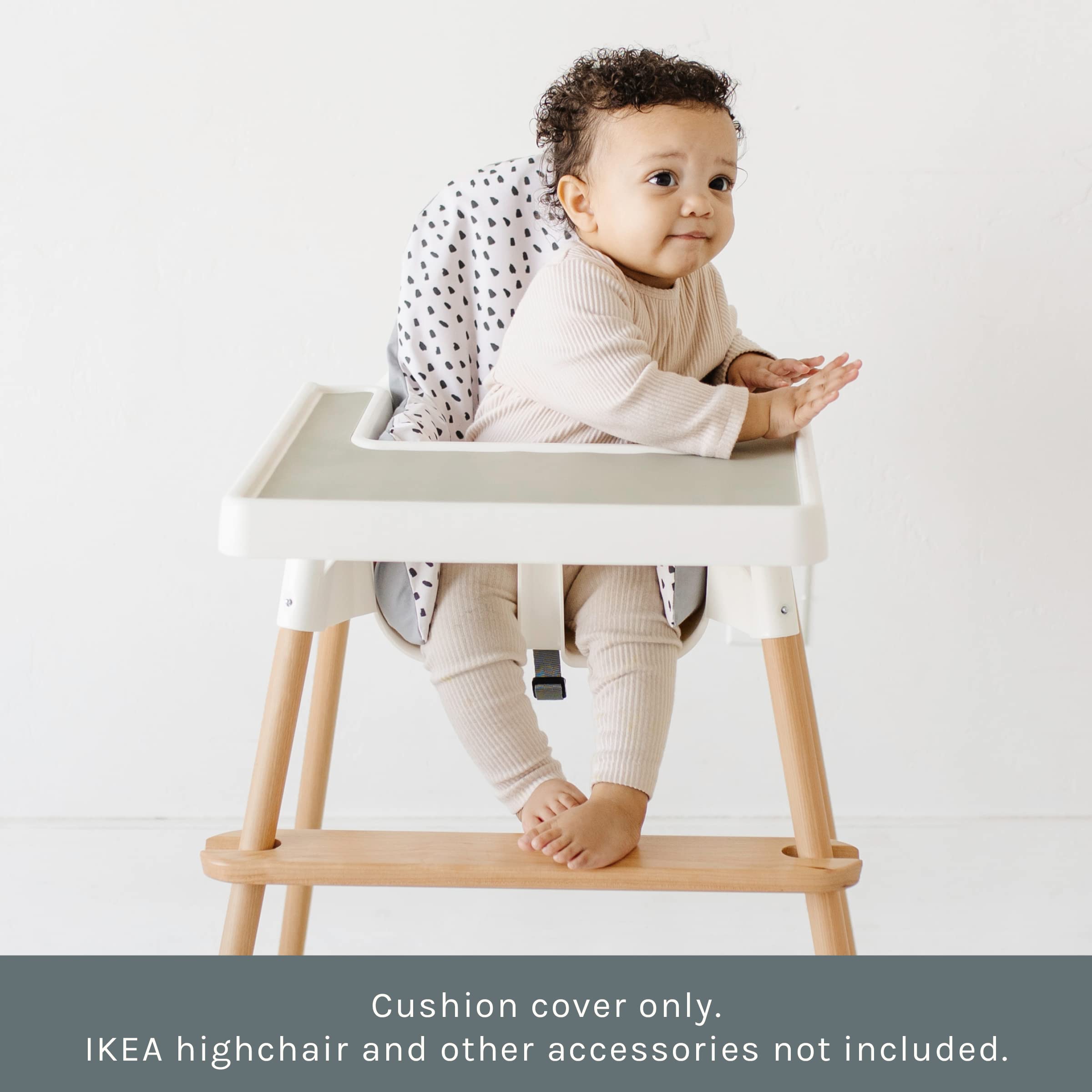 Yeah Baby Goods Cushion Cover for The IKEA ANTILOP Highchair (Black Painted Dots-Cover Only)