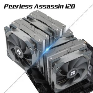 Thermalright Peerless Assassin 120 White ARGB CPU Air Cooler,6 Heat Pipes,TL-C12W-S PWM Fan,Aluminium Heatsink Cover, AGHP Technology,for AMD AM4/AM5/Intel LGA 1700/115X/1200/2011(PA120 White ARGB)