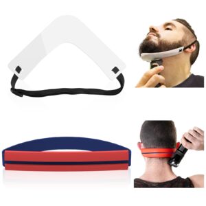 linkidea beard shaper neckline guide & trimmer kit with stencil for men's goatee and mustache grooming